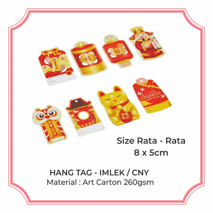 Jual Unik Bagus Hang Tag Label Gift Tag Packaging Kartu Ucapan Imlek ...