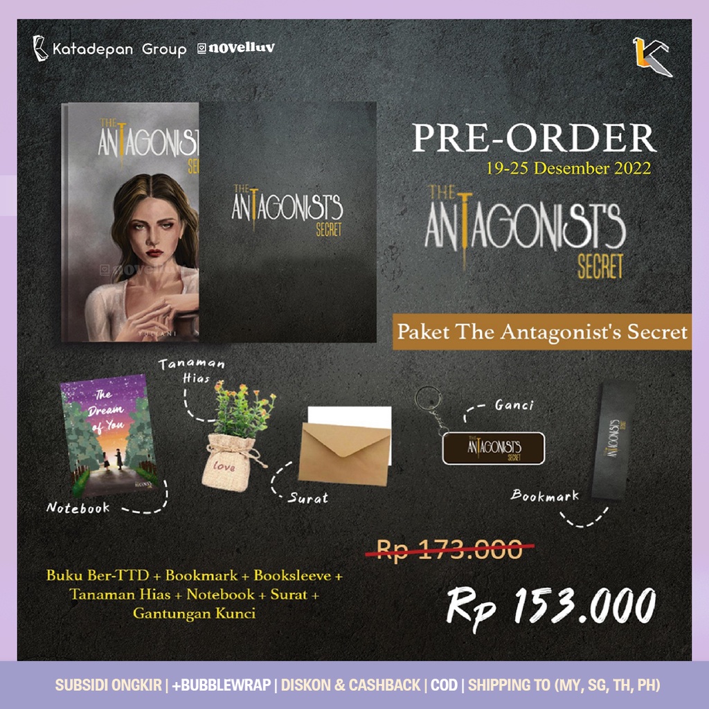 Jual Buku Novel The Antagonist's Secret by Yuliani - Novel Indonesia Dewasa | Shopee Indonesia