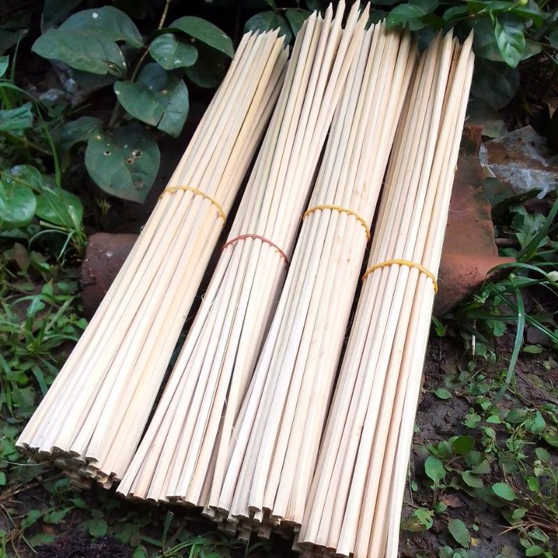 Jual 100(pcs)TUSUKAN BAMBU 40CM TUSUK STIK KENTANG SEPIRAL UJUNG ...