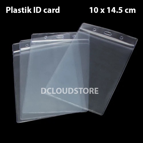 Jual Plastik ID Card Bening 10x14.5 cm Tempat NameTag Kartu Peserta ...