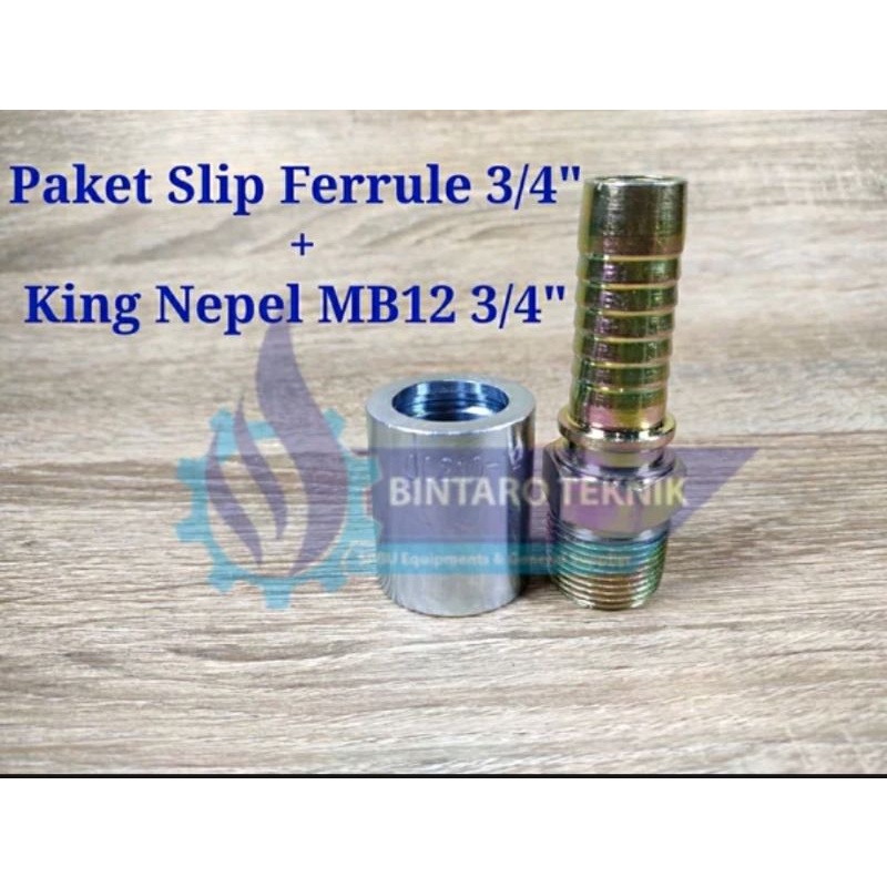 Jual Paket Slip Ferrule Ferul R1 R2 3/4" plus MB12 King Nepel Import MB12 3 per 4 Inch Press ...