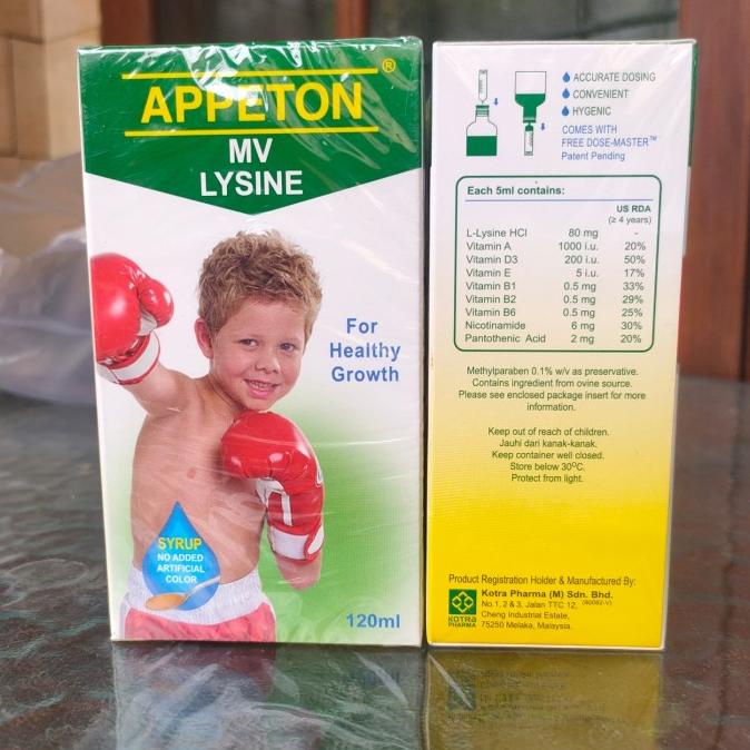 Jual APPETON LYSINE SYRUP 120ml Original Malaysia | Shopee Indonesia