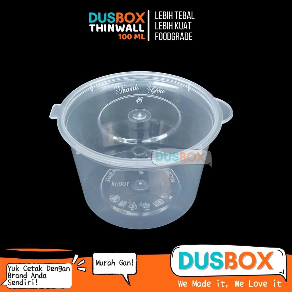 Jual THINWALL BULAT 100 ML TEBAL ISI 50 DAN TIDAK MUDAH PECAH / CUP ...