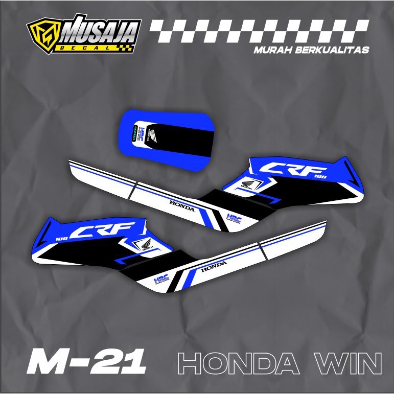Jual Decal striping stiker Honda win 100 full body biru putih custom ...