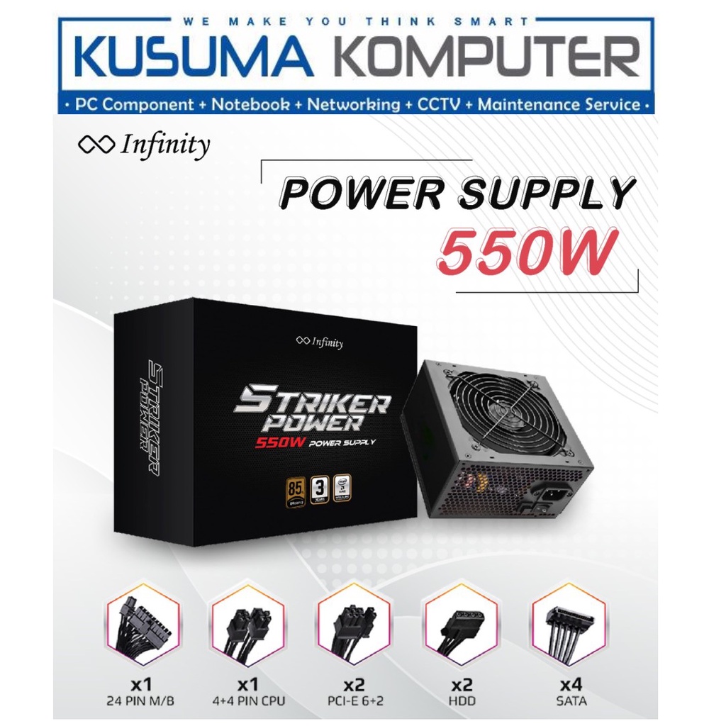 Jual PSU Infinity Striker Power 550 550W Bronze | Shopee Indonesia