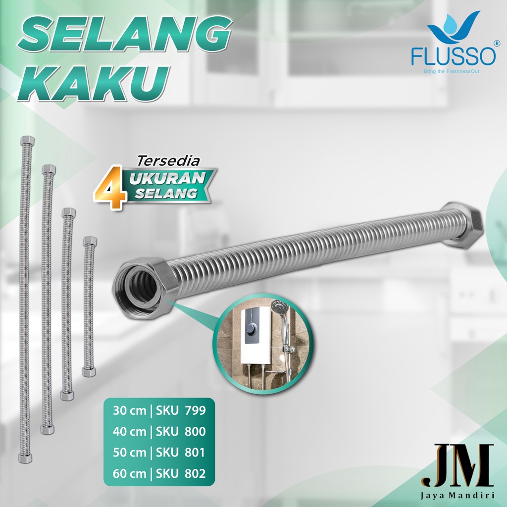 Jual Flusso Selang Kaku Air Panas Water Heater Lapisan Stainless Panas Dingin 30 / 40 / 50 / 60 ...