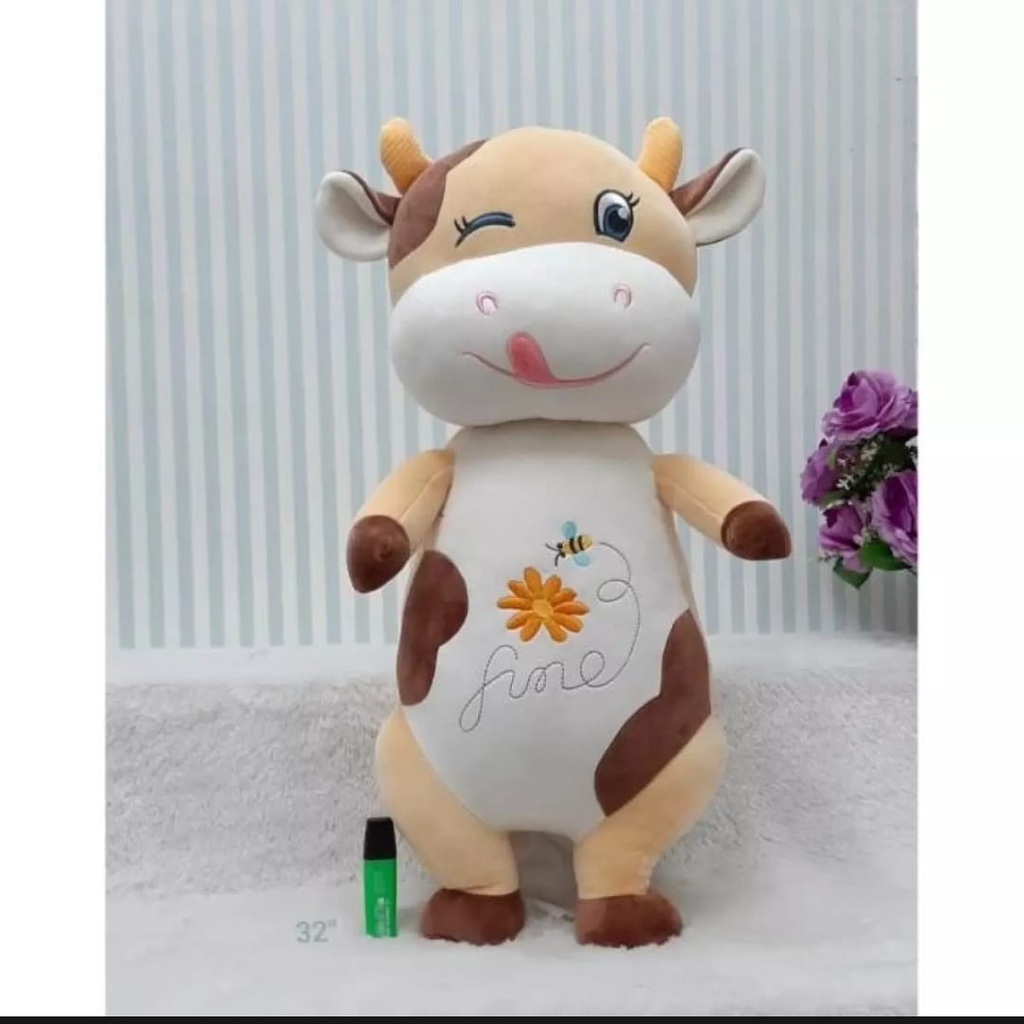 Jual Boneka guling sapi lucu 50 cm isi silicon murni berkualitas SNI ...