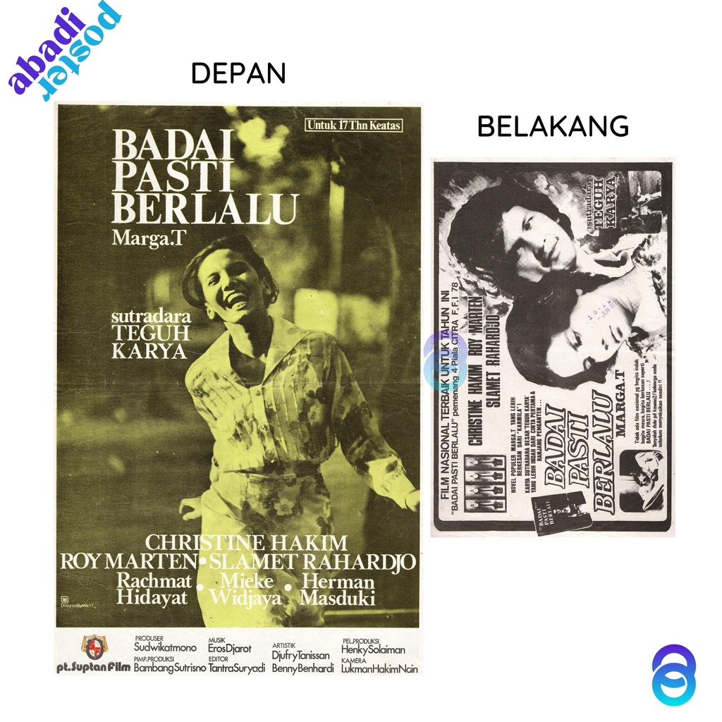 Jual poster film lawas Badai Pasti Berlalu - poster film vintage murah ...