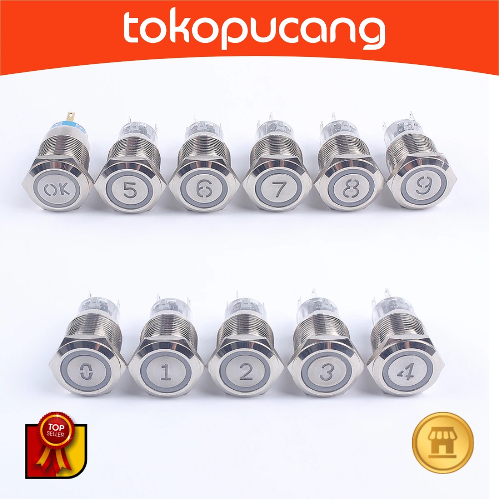 Jual Push Button Elevator Number 19mm Led Tombol Lift Angka | Shopee Indonesia