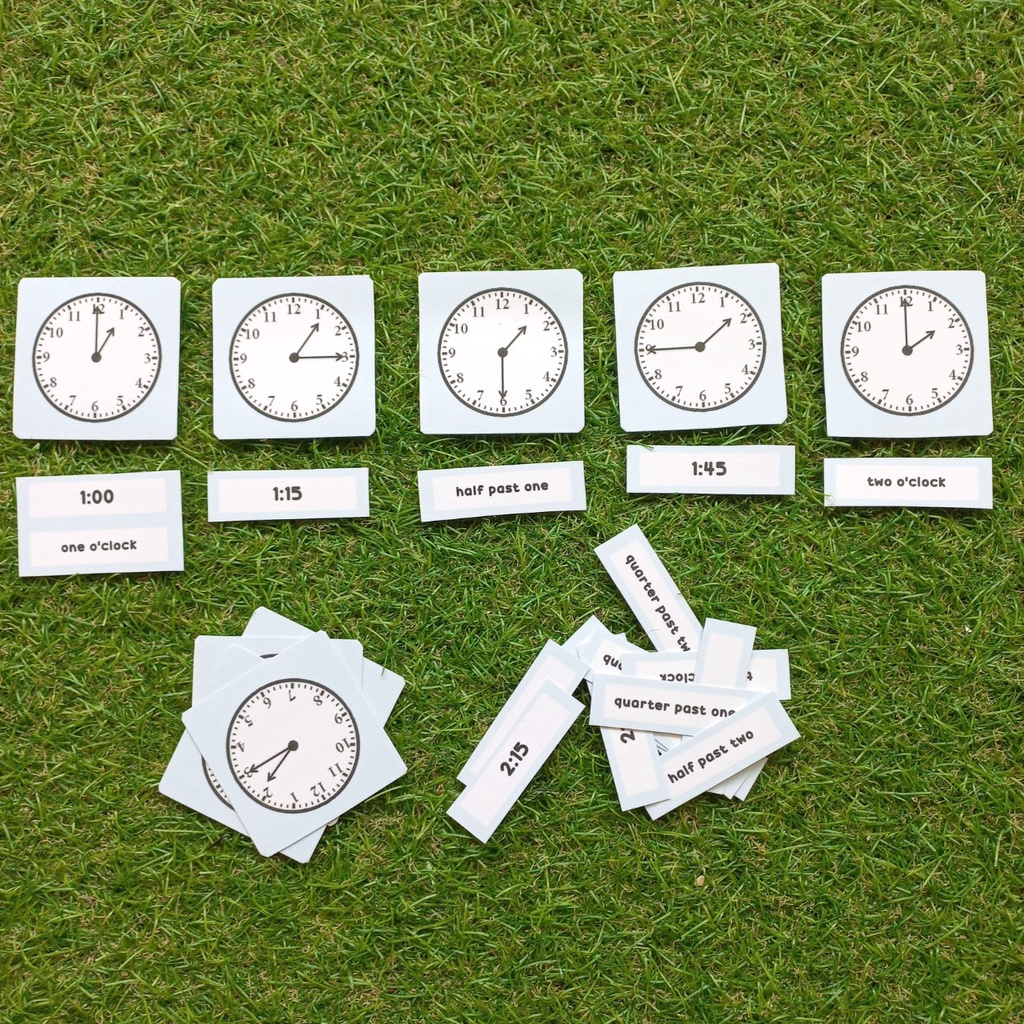 Jual Three Part Cards Waktu dan Jam Montessori | Shopee Indonesia