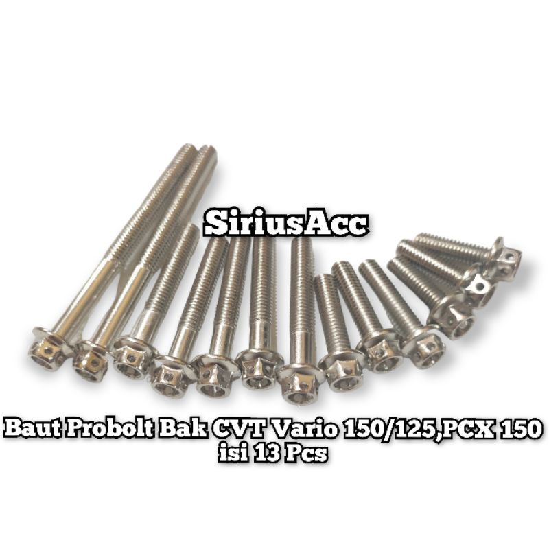 Jual Baut Probolt Set Bak CVT Chrome Vario 150 Vario 125 PCX 150 Isi 13 | Shopee Indonesia