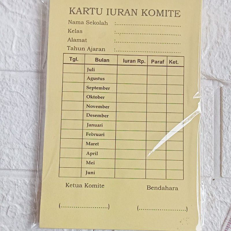 Jual KARTU IURAN KOMITE 1 PAK (ISI 50 LEMBAR) | Shopee Indonesia