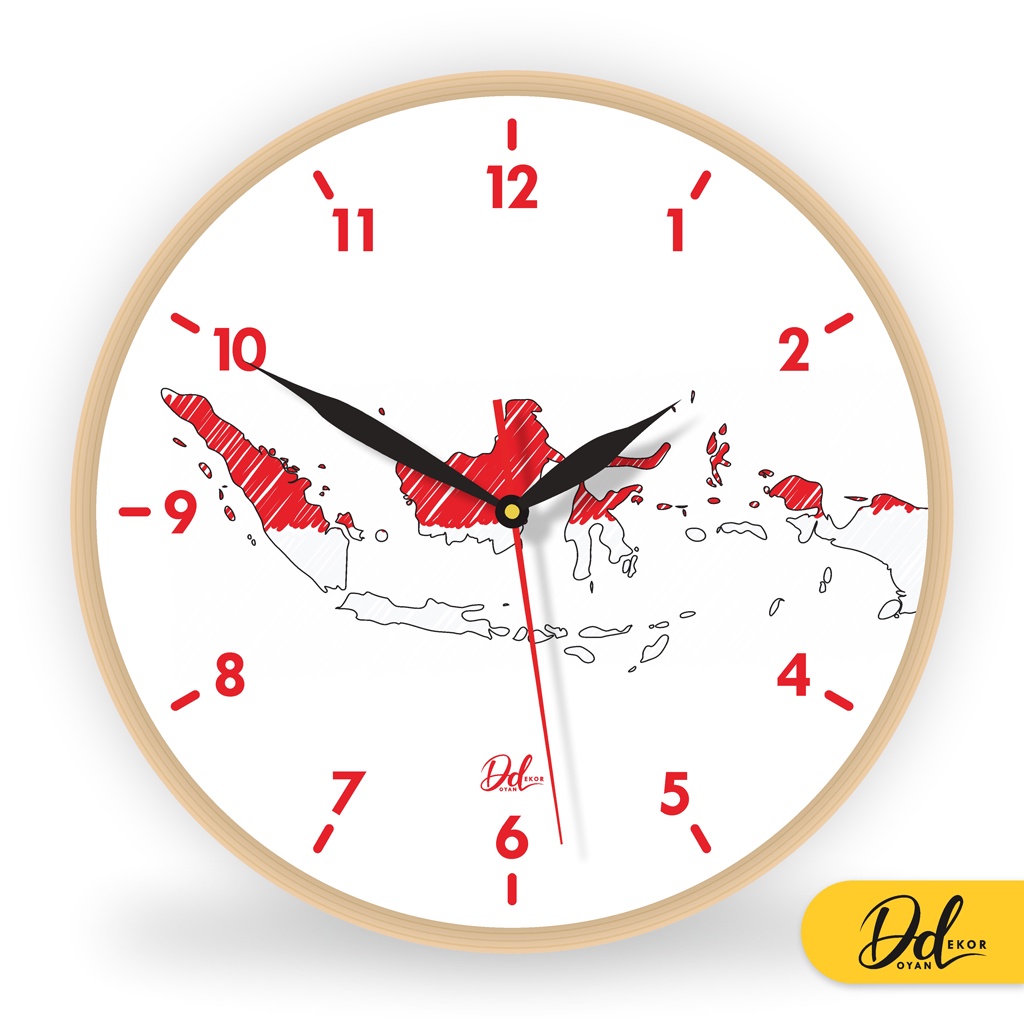 Jual Jam Dinding Aesthetic Peta Indonesia Home Decor Unik Minimalis ...