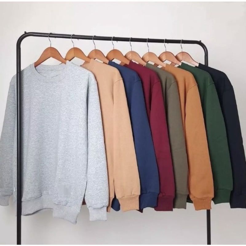 Jual SWEATER OVERSIZE POLOS UNISEX CREWNECK PREMIUM | Shopee Indonesia