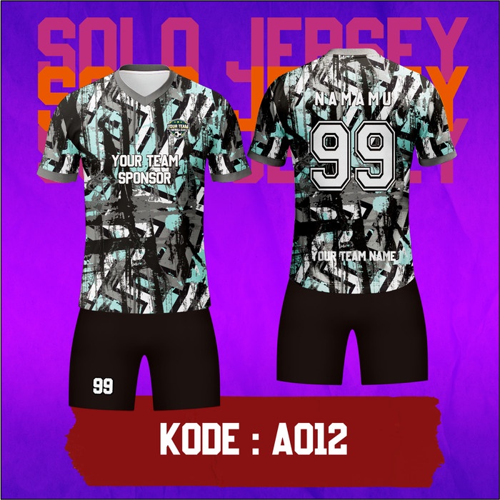Jual Jersey Custom Satuan Sepakbola / Futsal Full Printing kode A012 | Shopee Indonesia