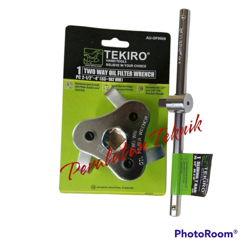 Jual Kunci bengkel kunci filter oli tekiro two way + gagang sok sliding ...