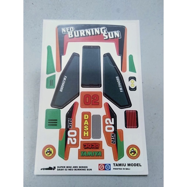 Jual Sticker Decal Tamiya Mini 4WD Neo Burning Sun by Tamiu | Shopee ...