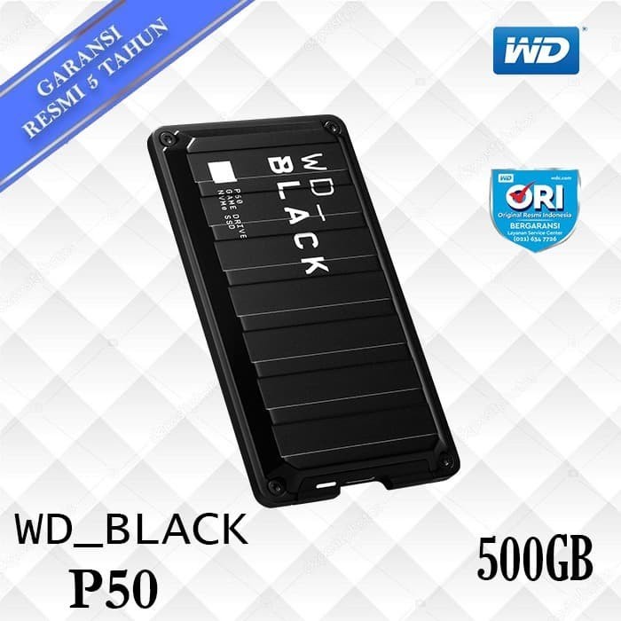 Jual WD Black P50 500GB Game Drive - SSD Eksternal Gaming auar1u590 ...