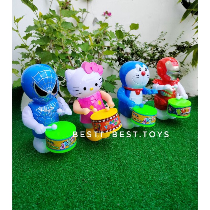 Jual Mainan putar drum band karakter| mainan kunci putar | Shopee Indonesia