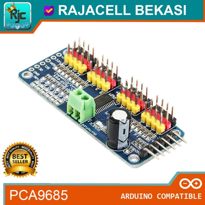 Jual PCA9685 16-CHANNEL 12-BIT PWM SERVO MOTOR DRIVER I2C MODULE ...