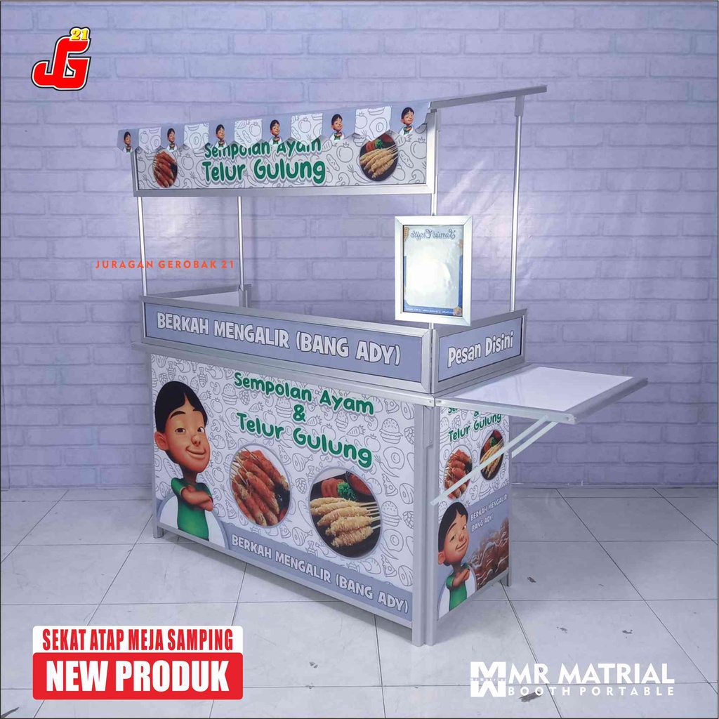 Jual Booth Portable Sekat Atap meja Samping Gerobak Lipat Meja Jualan ...