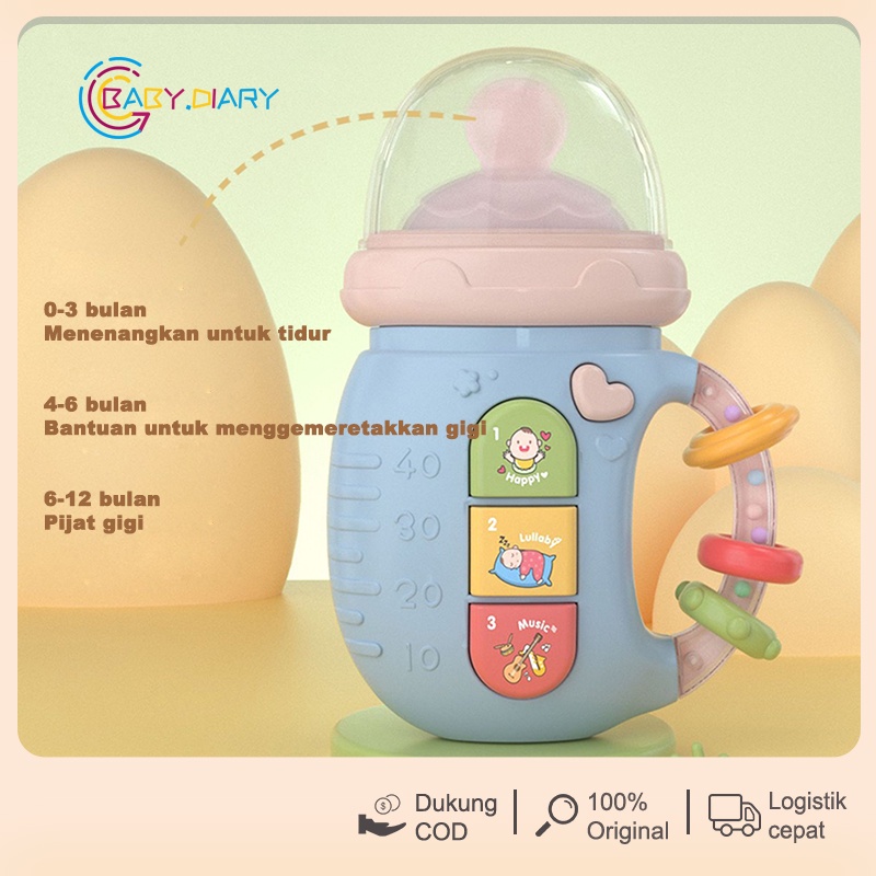 Jual mainan teether bayi/Lampu bayi dan musik botol penenang listrik ...