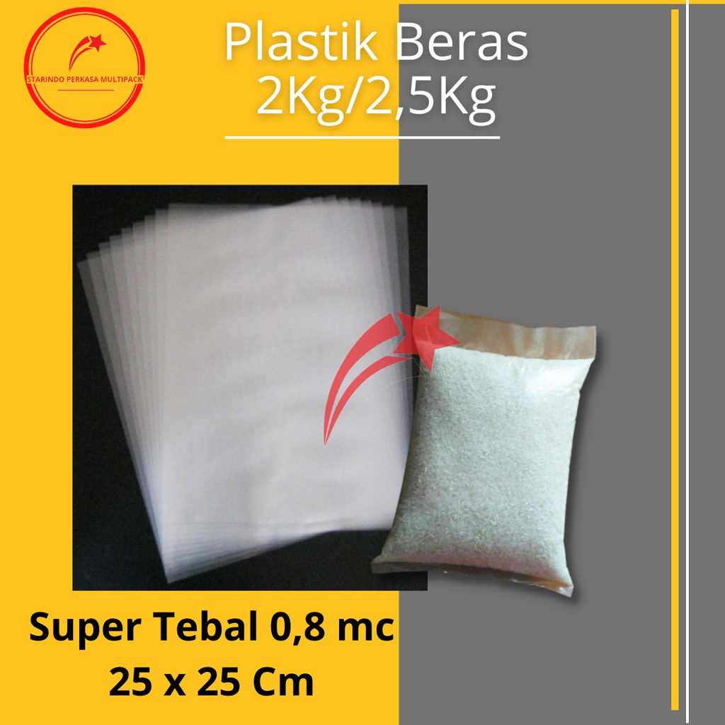 Jual PLASTIK BERAS 1Kg-2KG 25X30CM Tebal 80 micron | Shopee Indonesia