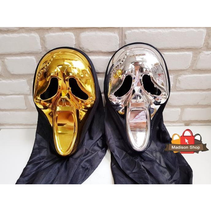 Jual Terjangkau - Topeng Scream Gold Silver Topeng Seram Halloween ...