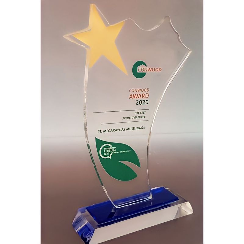 Jual Plakat Akrilik 1cm & kaki 1 cm + list biru | Shopee Indonesia