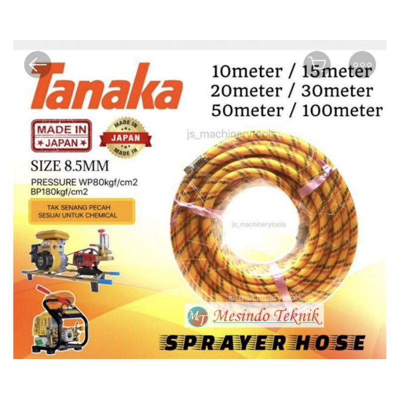 Jual Tanaka Hose Selang Kompresor 100M Japan | Shopee Indonesia