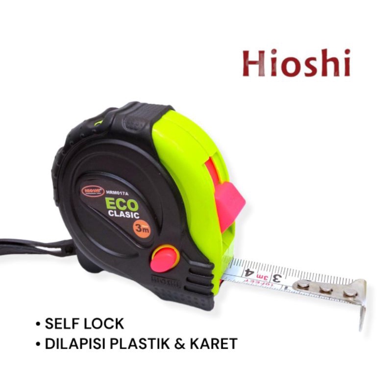 Jual METERAN 3M HIOSHI- METERAN ROLL TUKANG BANGUNAN 3 METER KARET ...