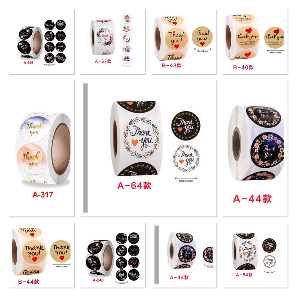 Jual MOSHCO Sticker Label Thank you ukuran kecil 2.5 cm 50 pcs Stiker ...