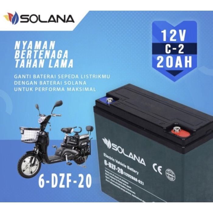 Jual BATTERY AKI BATERAI ACCU 20AH/12v SOLANA ELECTRIC VEHICLE BATTERAI ...