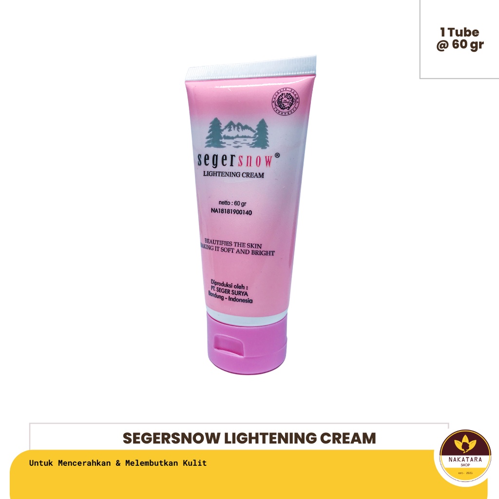 Jual SEGER SNOW LIGHTENING CREAM KEMASAN TUBE ISI 60 GRAM | Shopee ...