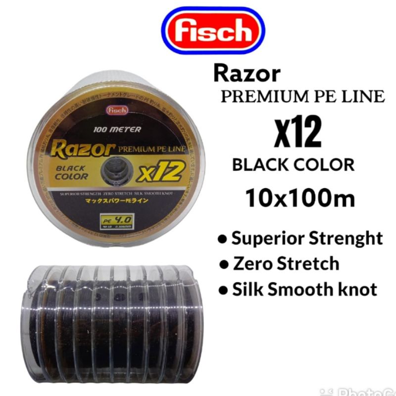 Jual PE Fisch Razor X12 Black 100m Connect Line | Shopee Indonesia
