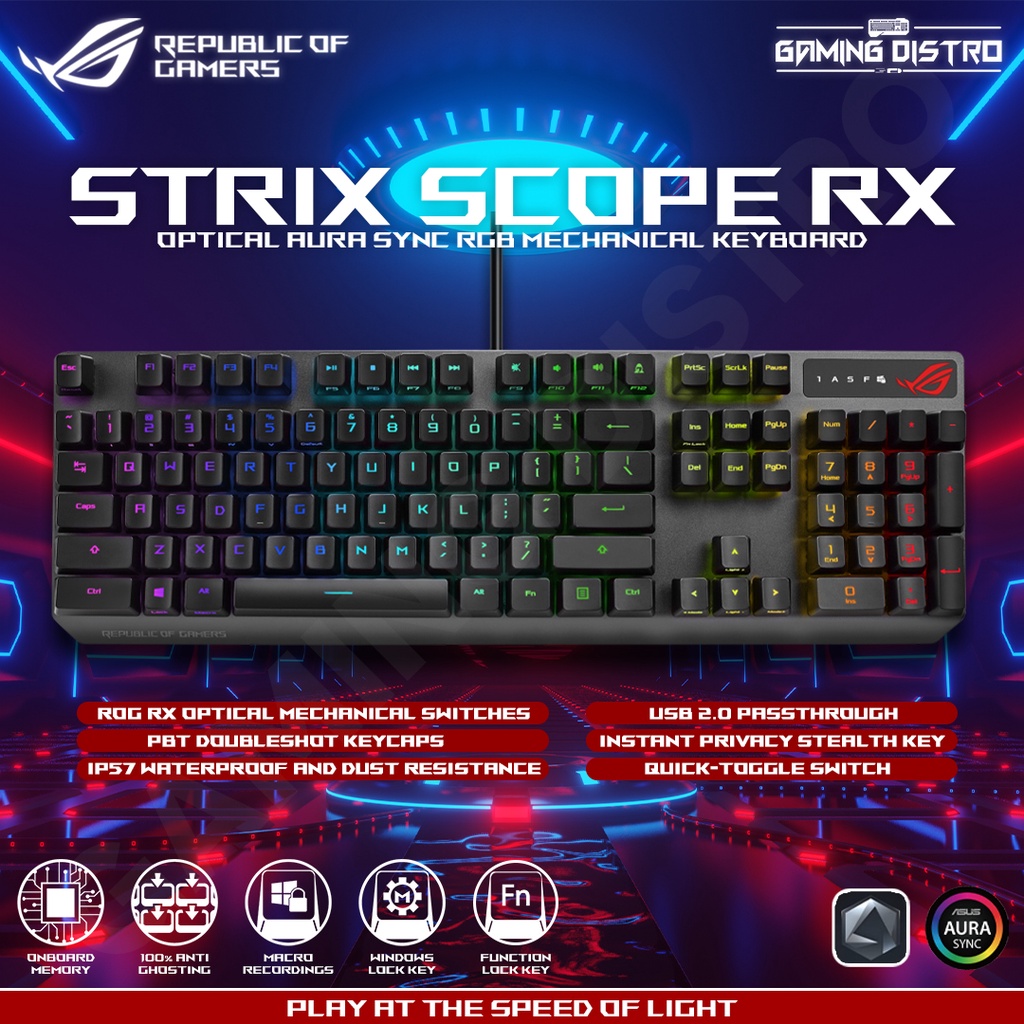 Jual ROG - ASUS ROG Strix Scope RX Optical Switch Mechanical Keyboard ...