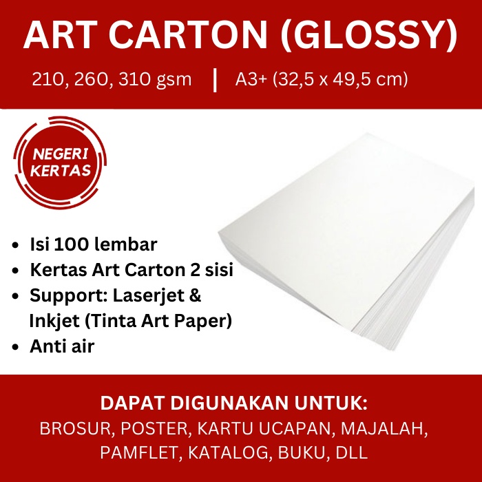 Jual Art Karton / Art Carton A3+ Isi 100 lembar (210/260/310 gsm ...
