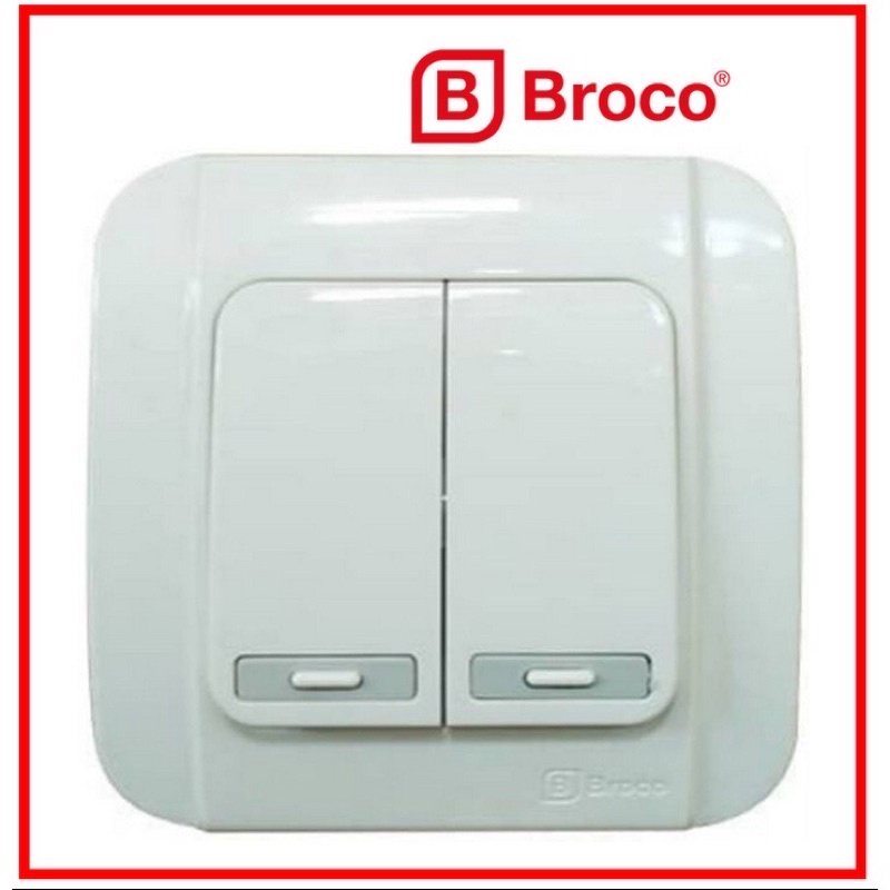 Jual Broco Saklar Seri 2G Galleo G162-55S Double Switch 2 Gang 1 Way ...