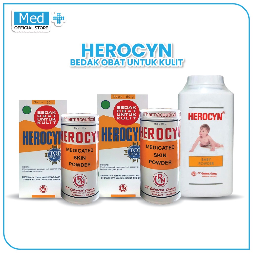 Jual Med+ Herocyn Baby Powder 200Gr | Herocyn Bedak Kulit 85 / 150Gr ...