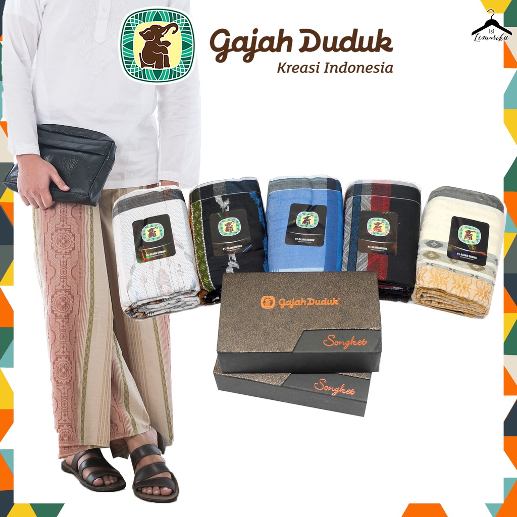 Jual Sarung GAJAH DUDUK Songket / Sarung Tenun Pria Premium | Shopee Indonesia