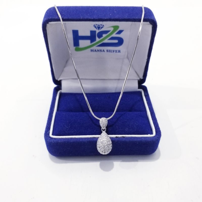 Jual Kalung Perak Wanita Silver Asli 925 Lapis Emas Putih Model ...