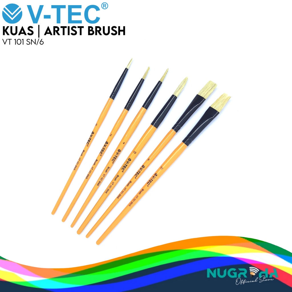 Jual Brush Kuas Cat Air Cat Minyak Lukis Acrylic V-Tec Set VT101 SN ...