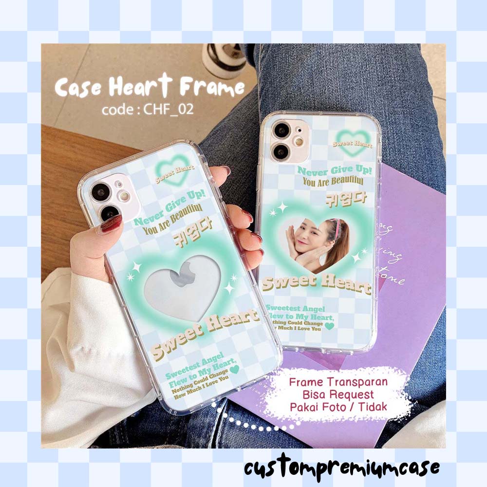 Jual CUSTOM CASE HEART FRAME / TRANSPARENT DESIGN / KODE CHF BISA PAKAI ...