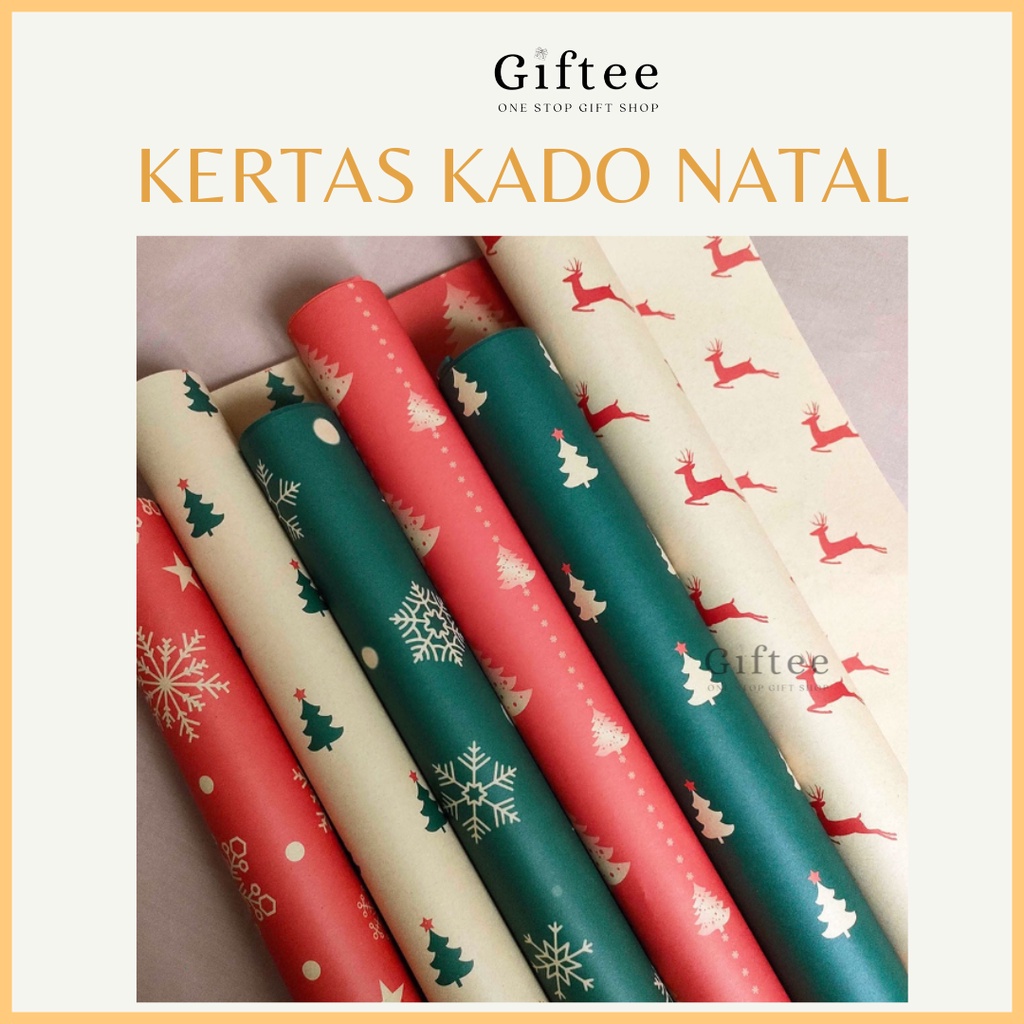 Jual KERTAS KADO TEMA NATAL CHRISTMAS ULANG TAHUN WRAPPING PAPER MOTIF ...