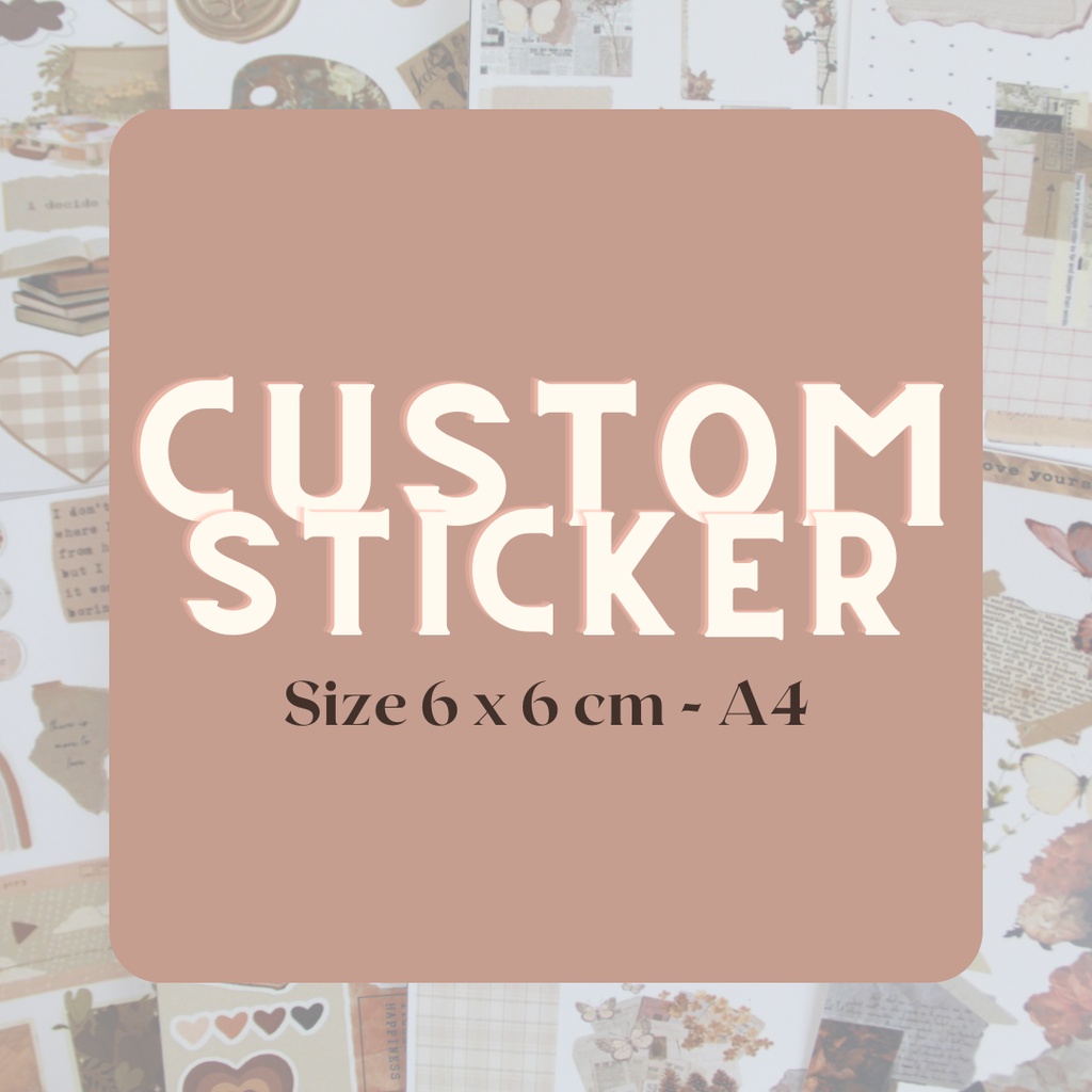 Jual CUSTOM STICKER Aesthetic Vintage Jurnal Scrapbook Notebook Label ...