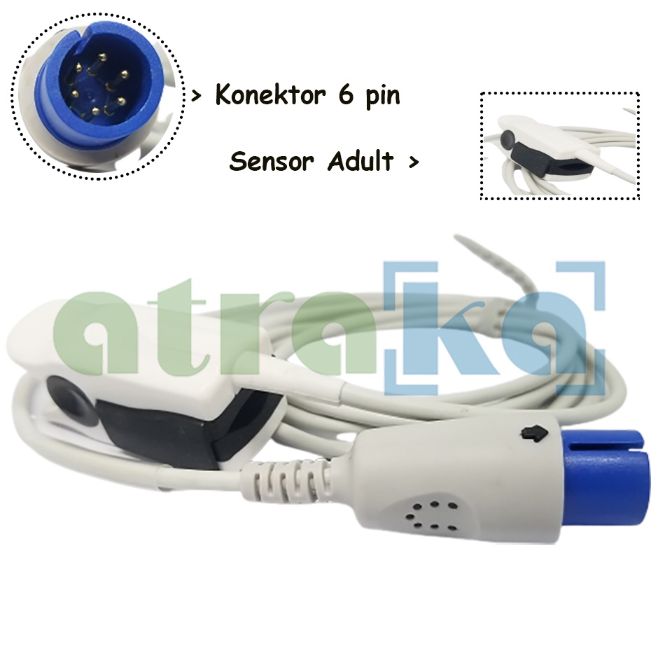Jual Direct Spo2 Monitor Bionet 6 Pin Adult | Kabel Saturasi Dewasa ...