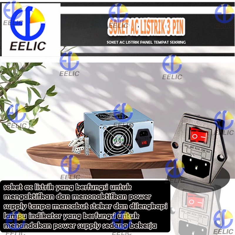 Jual EELIC SOP-L06 Power Listrik AC Socket Soket Panel Ear + Fuse ...