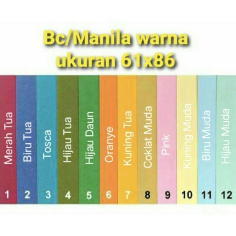 Jual Kertas BC Manila Warna bc manila Warna/ Bc Pindo Super Warna ...