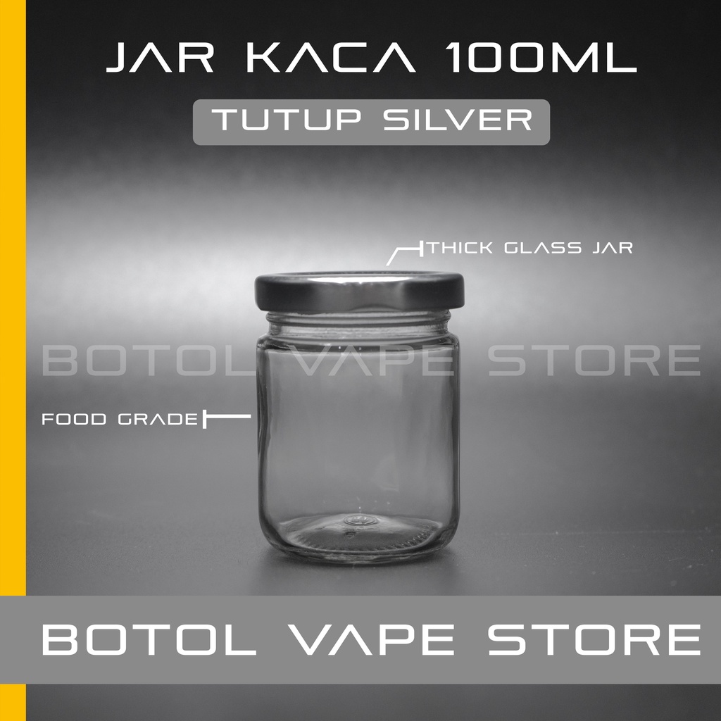 Jual Botol Jar Toples Kaca/Glass 100ml Tutup Silver | Shopee Indonesia