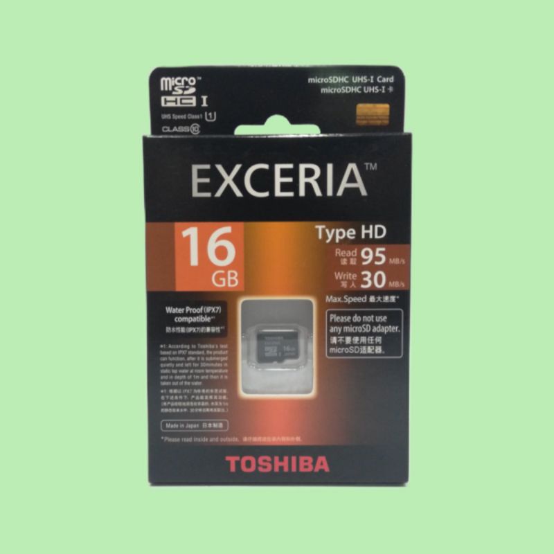 Jual MICROSD TOSHIBA EXCERIA 16GB memory card Made in japan | Shopee Indonesia